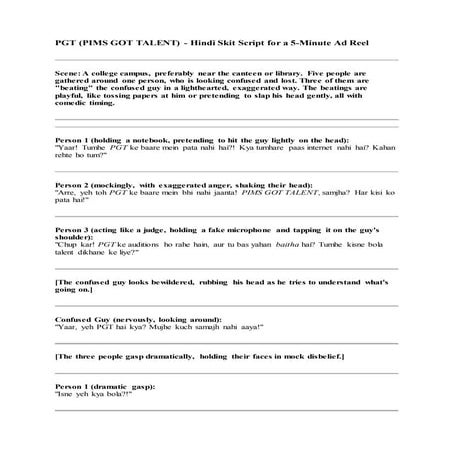 PGT ad script for reel 2024 about add | PDF