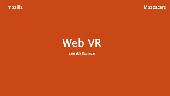 Introduction to The VR Web | PPT