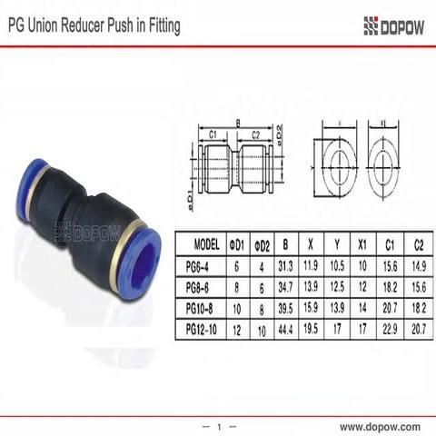 PG Union Reducer Push in Fitting | PDF