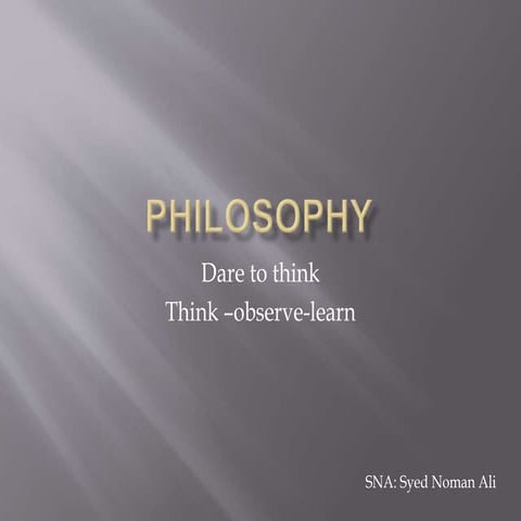 Introduction to philosophy | PPT