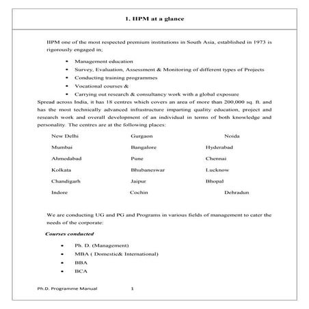 Ph.d. manual | DOC | Postgraduate Education | College Education