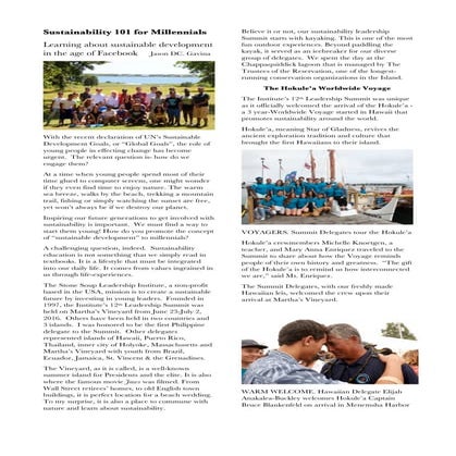 UNSDG #13 – Climate Action Sustainability 101 for Millennials | PDF