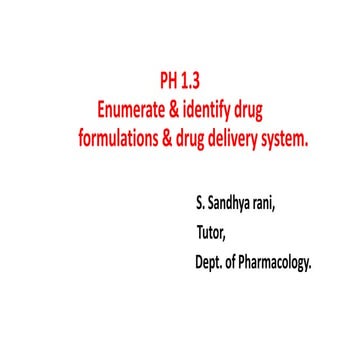 Different Forms of Drug Formulation | PPTX