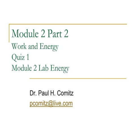 Physics Week 3 Work and Energy | PDF | Physics | Science