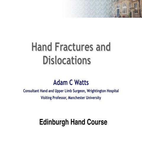 Hand Fractures and Dislocations | PDF