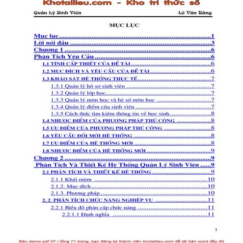 Phan tich-va-thiet-ke-he-thong-quan-ly-sinh-vien-10c9a5-139333-khotailieu.com-demo | PDF