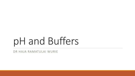 Buffers in biological systems | PPTX