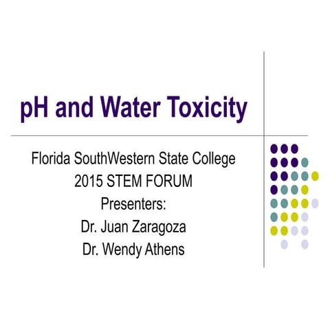 pH Level and water toxicity (revised presentation) | PPT