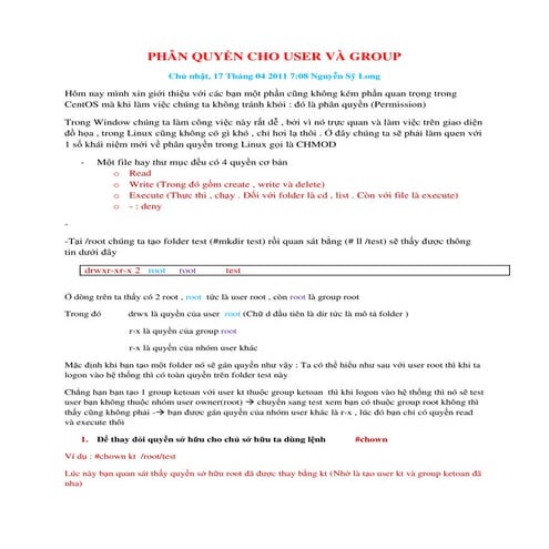 Phân quyền trên file và thư mục trên Ubuntu | PPTX