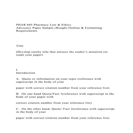 PHAR 605 Pharmacy Law & Ethics .docx