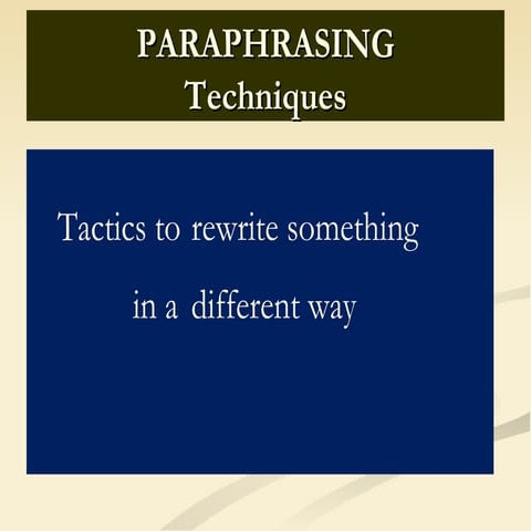 Pharaphrase | PPT