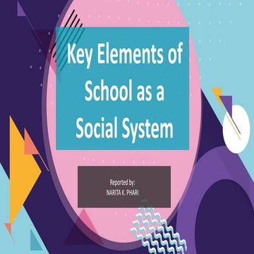 Key elements of a school as a social system | PPTX
