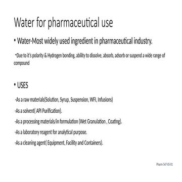 ISPE baseline guide Water system | PPTX