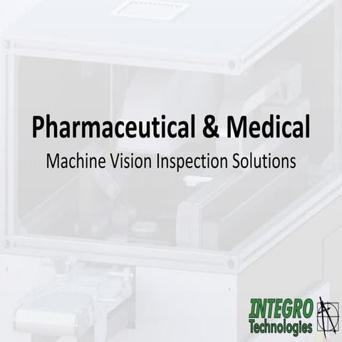 Pharma & Medical Solutions - Machine Vision Technology | PDF