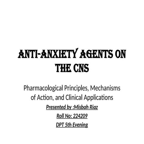 pharma.pptx antianxiety agents in pharmacology | PPTX