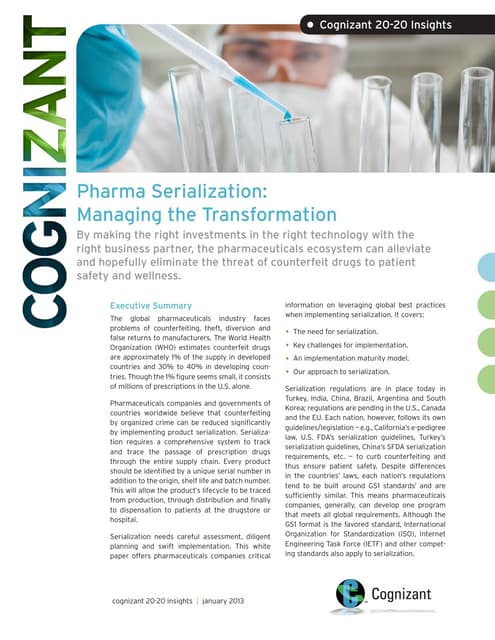 Serialization for the pharmaceutical industry an overview | PDF
