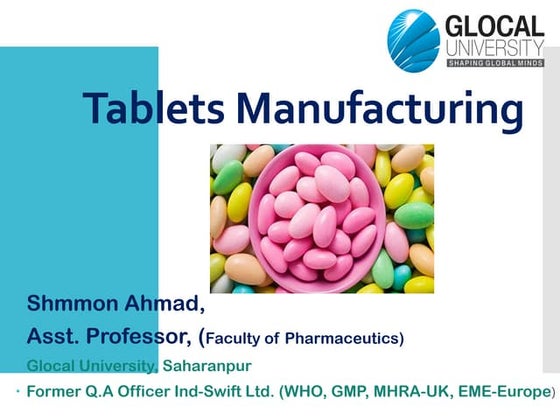 Methods used for the manufacture of tablets | PPTX