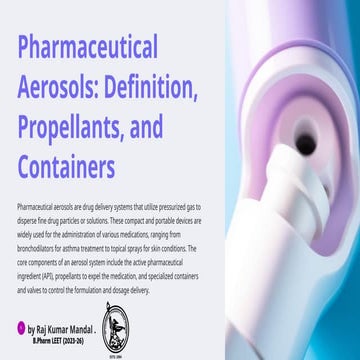 Pharmaceutical Aerosols Containers on Slide Share by Raj Kumar Mandal | PDF