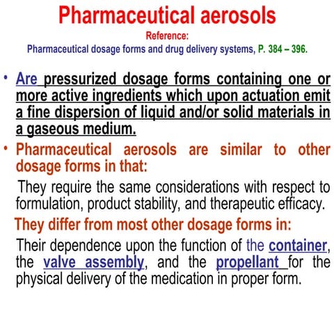 Pharmaceutical Aerosols ppسمير للشرح.ppt | Free Download