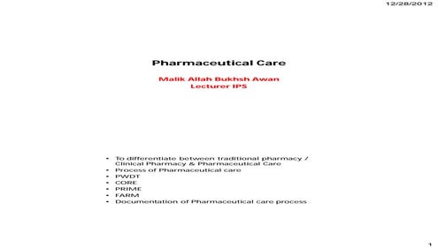 Pharmaceutical care | PPT