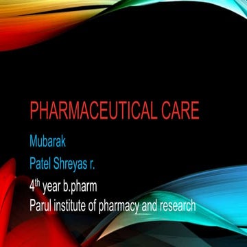 Pharmaceutical care plan | PPTX
