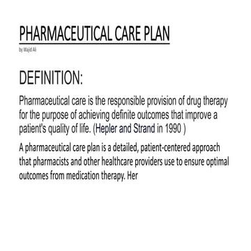 pharmaceutical care plan scope application.pptx | Pharmaceutical ...