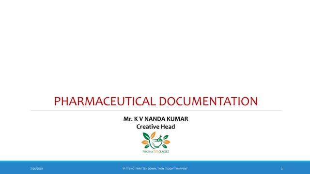 Change Control in Pharmaceutical Industry | PPTX