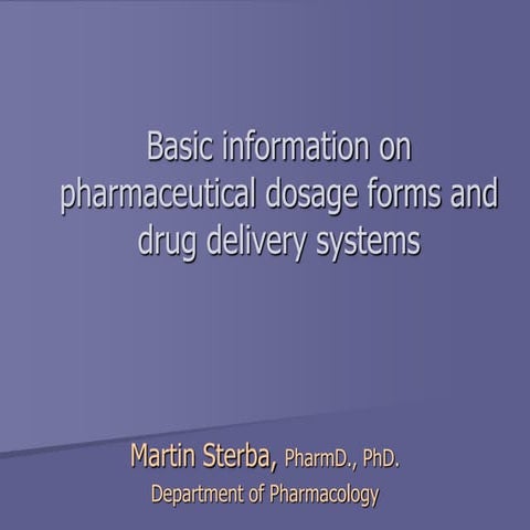 Pharmaceutical dosage forms and drug delivery systems | PPT