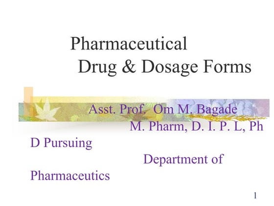 Different Forms of Drug Formulation | PPT