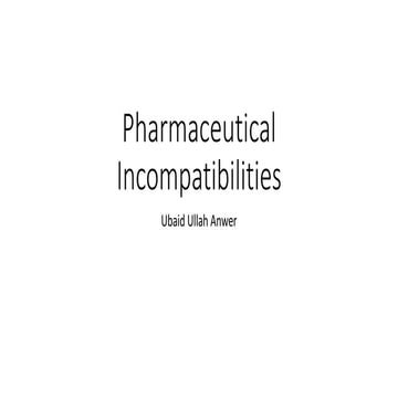 IV Drug Incompatibilities | PPTX