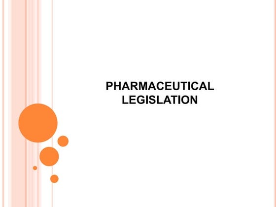 Pharmaceutical Legislations Notes (Pharmaceutical Jurisprudence Ist ...