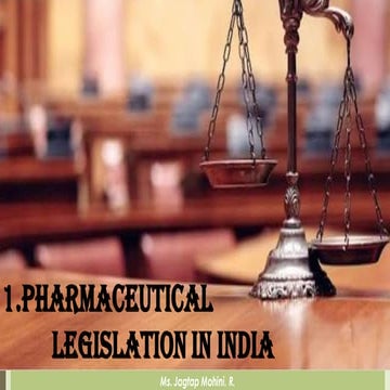 Pharmaceutical legislation in india | PDF