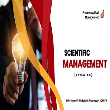 Theory and Principle of Scientific Management/Taylorism | PPTX