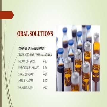 Pharmaceutical oral solutions B | PDF