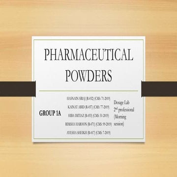 Pharmaceutical powder gp A | PPTX