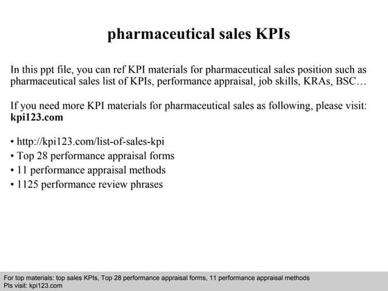 KPI For Pharmacists for qualith control M | PPT