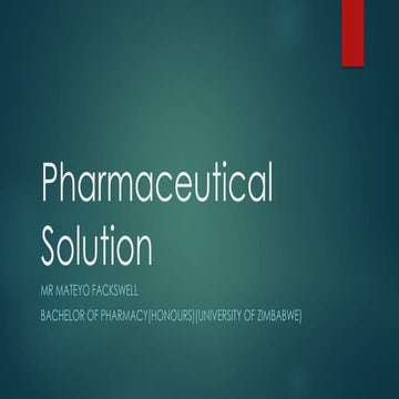 Pharmaceutical Solution Dosage Form Slides | PPTX
