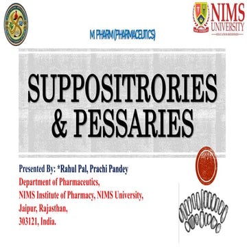 PHARMACEUTICAL SUPPOSITORIES & PESSARIES.ppt