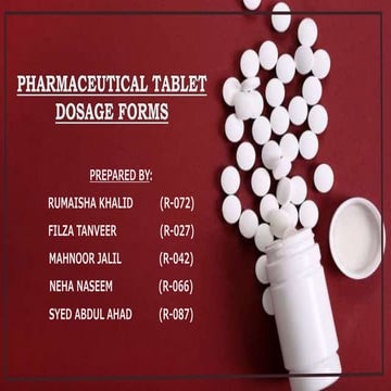 Pharmaceutical tablet dosage form gp A | PPT