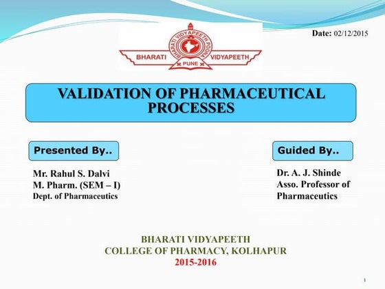 Pharmaceutical validation , Types of validation | PPTX | Pharmaceutical ...