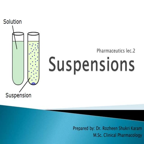 SUSPENSIONS and it's properties with examples | PPTX