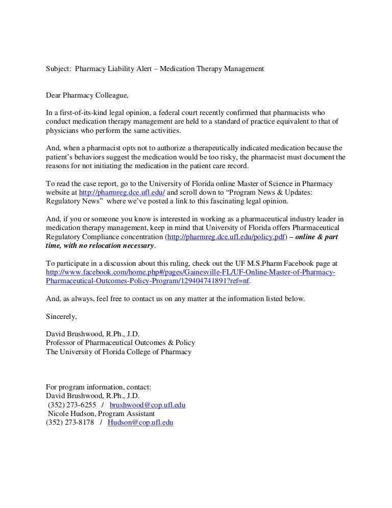 Pharmacist Liability Email Blast Message100709 pharmacist-liability-email-blast-message100709