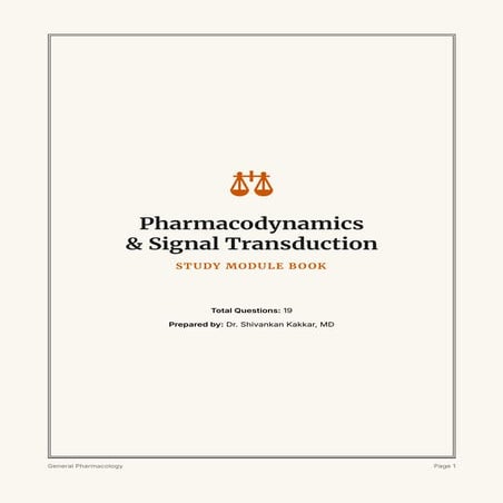Regulatory Pharmacology: Essential Concepts & MCQ-Based Module | PDF