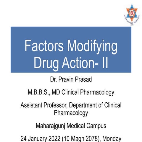 Factors modifying drug action-2 | PPTX