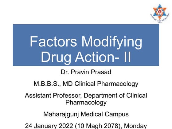 Factors affecting drug action | PPTX