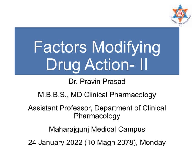 Factors affecting drug action | PPTX