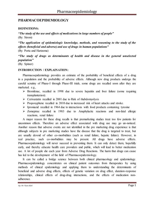 introduction to Pharmacoepidemiology | PPTX | Pharmaceutical Industry ...