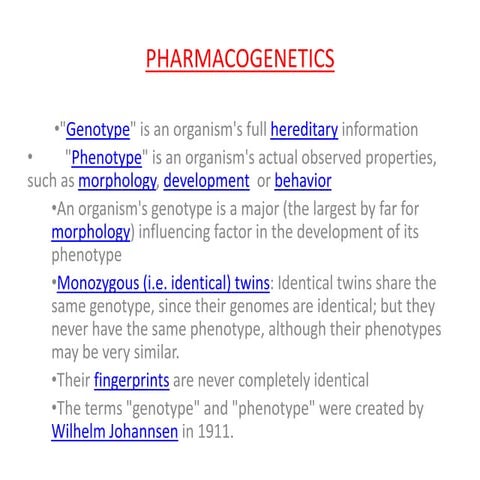 Pharmacogenetics | PPTX