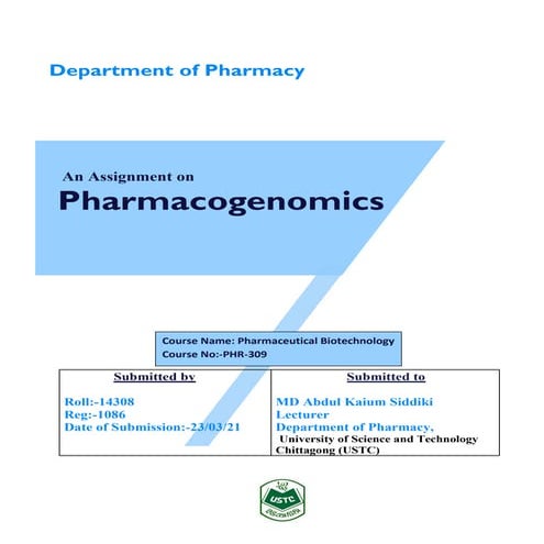 Pharmacogenomics(biotechnology) | PDF
