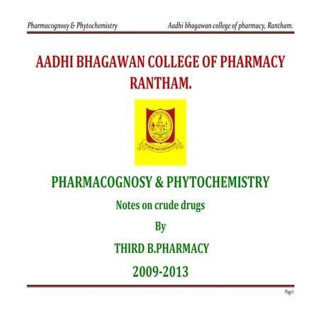 Pharmacognosy | DOCX
